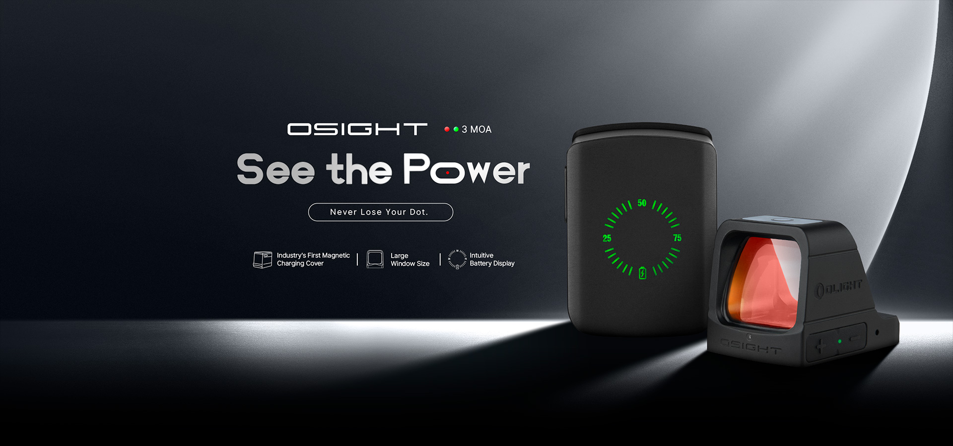 Osight 3 MOA Red Dot Sight & Charging Cover - Olight Canada